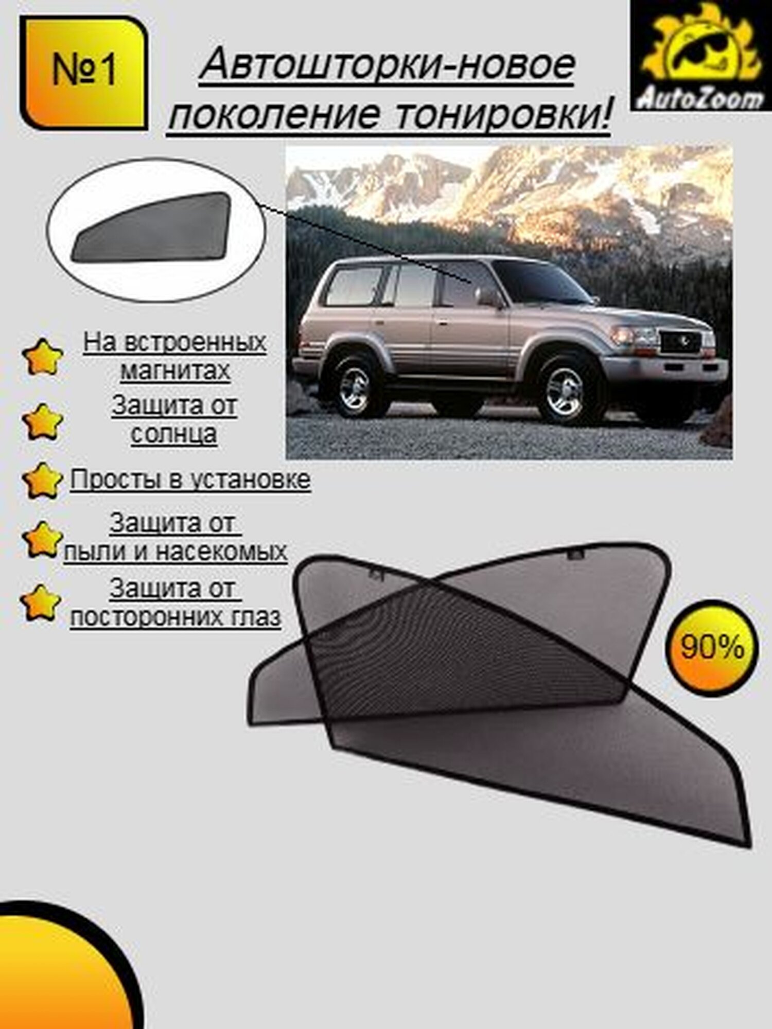 Автошторки магнитные для Lexus LX 450 1поколение (J80) (1995-1998г. в.), (Лексус ЛХ 450)на передние двери 2 шт