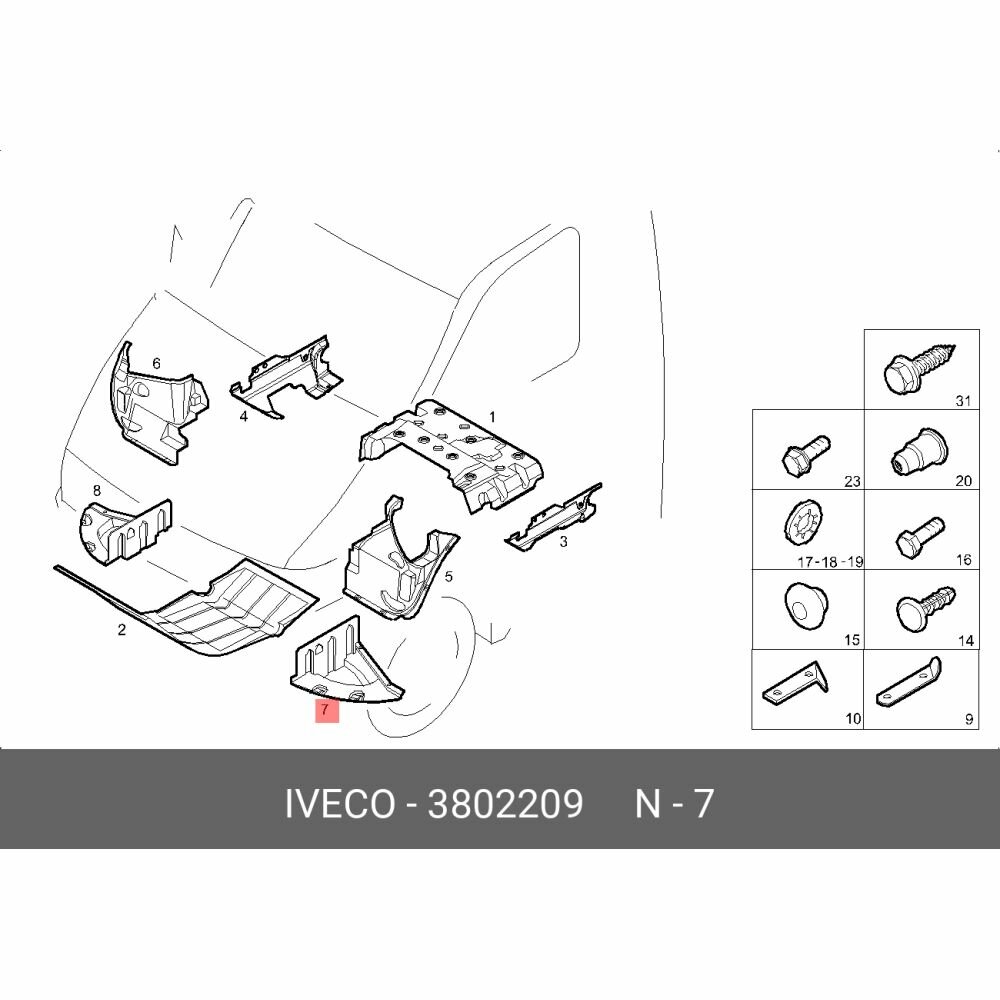 Подкрылок! перед. левый/ iveco daily IVECO 3802209