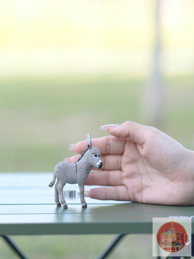 Фигурка осла Schleich, серо-белая, с детализацией, 1 шт. для детей, игрушечная