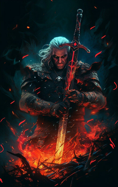 Набор для вышивания крестом, 14CT/The Witcher /40x50cm (без подрамника, без рамки)