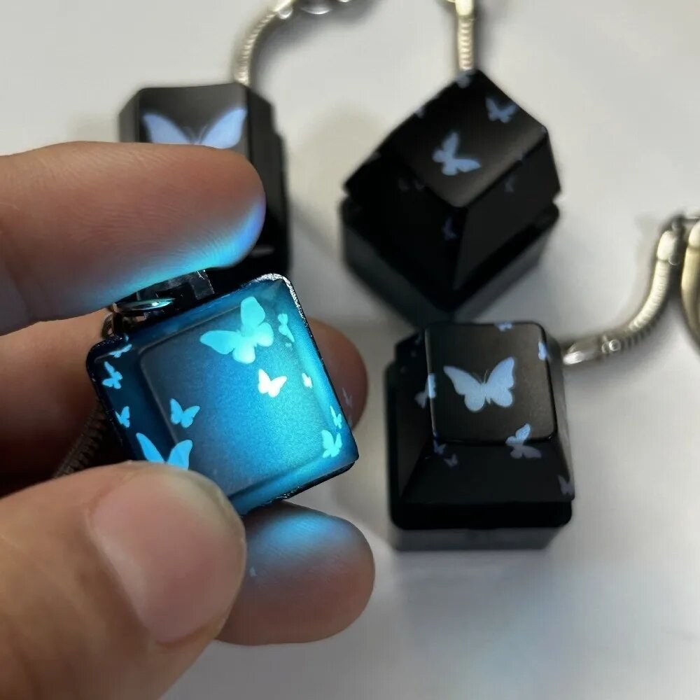 Черный пластиковый брелок-клавиша Button Keycap Keychain