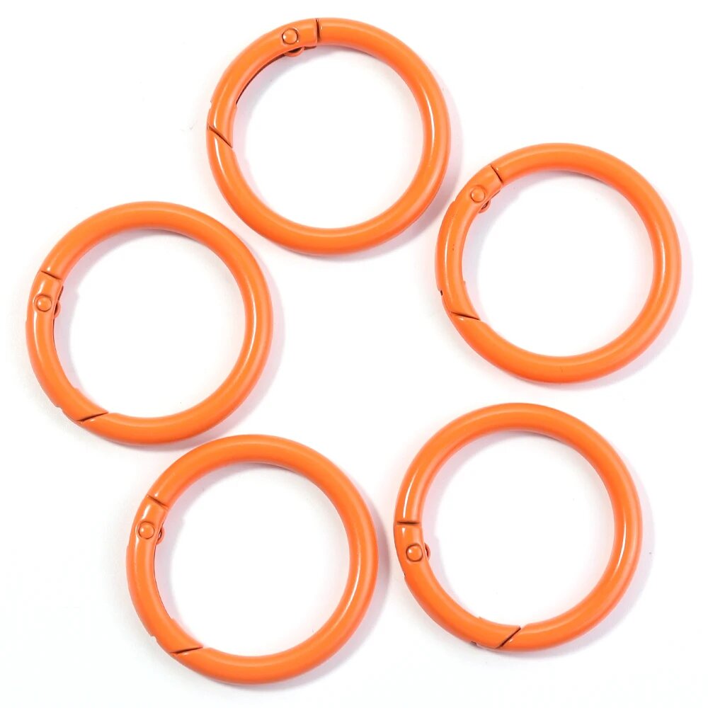 Металлические карабины с пружинным замком 25/35/41 мм Оранжевый, 25mm 10pcs, Orange