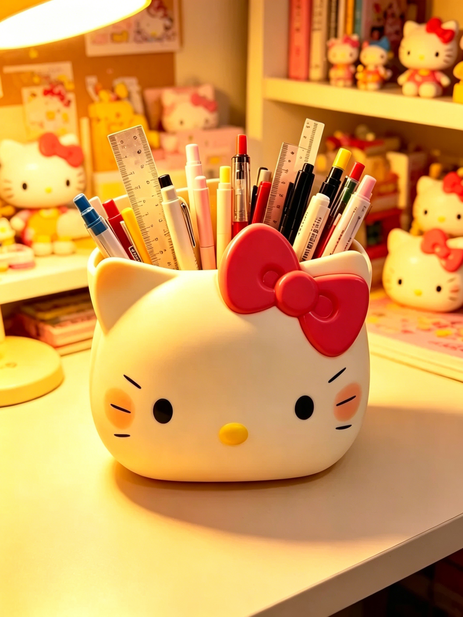 Органайзер-подставка для ручек Hello Kitty, пластиковый, для канцелярии и косметики