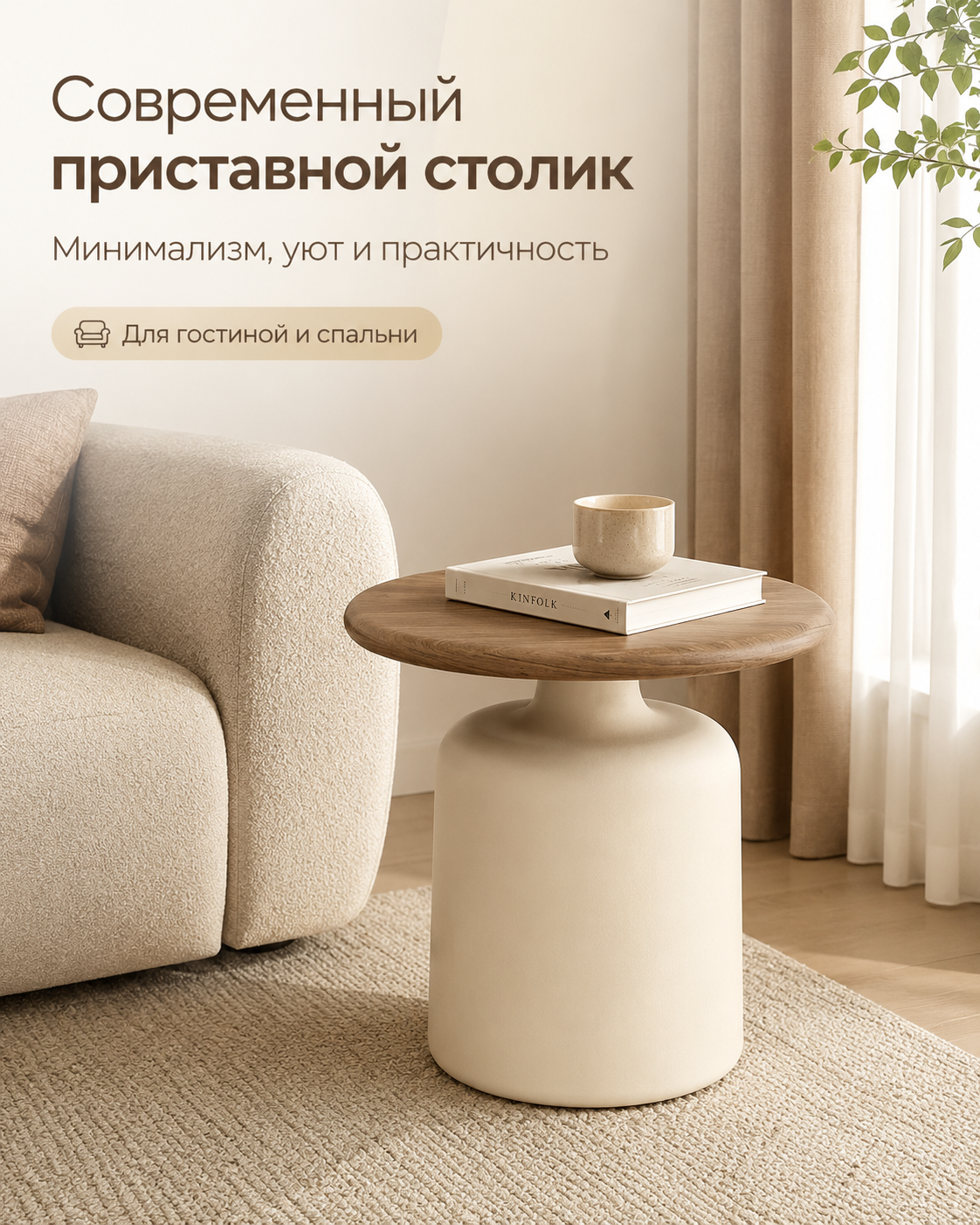 Журнальный стол, 50х50х37 см, Прикроватная тумбочка, журнальный столик