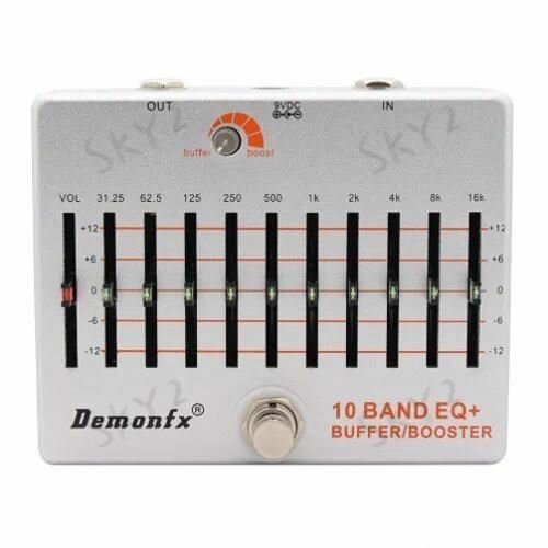Demonfx 10-полосный Эквалайзер + Усилитель Буфера Гитарных Басовых Эффектов, Педаль Эквалайзера, Усилитель Буфер