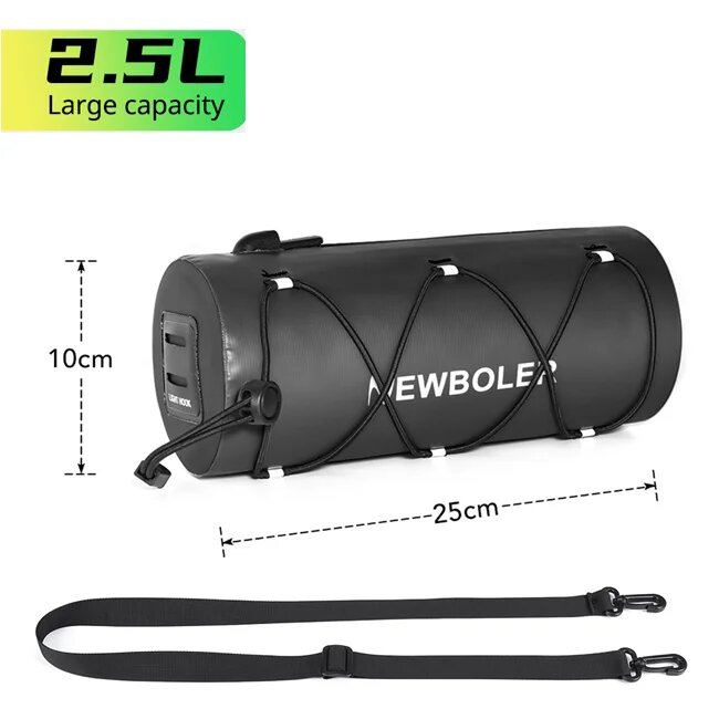 NEWBOLER 2.5L водонепроницаемая сумка на руль черная BAG111