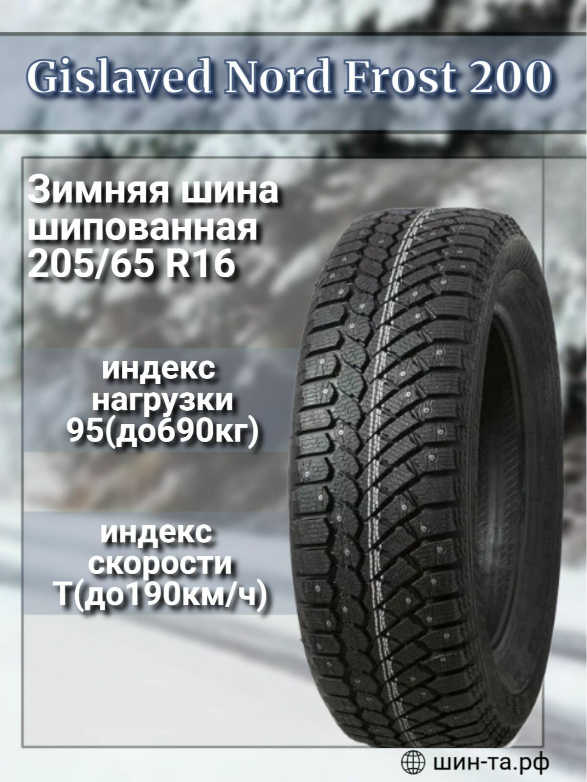 Шина зимняя для легкового автомобиля Gislaved Nord Frost 200 205/65 R16 95T TL