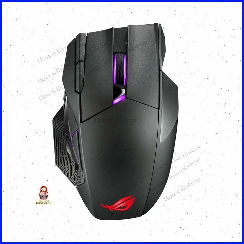 ASUS Мышь беспроводная 90MP0220-BMUA00, черный, черно-серый
