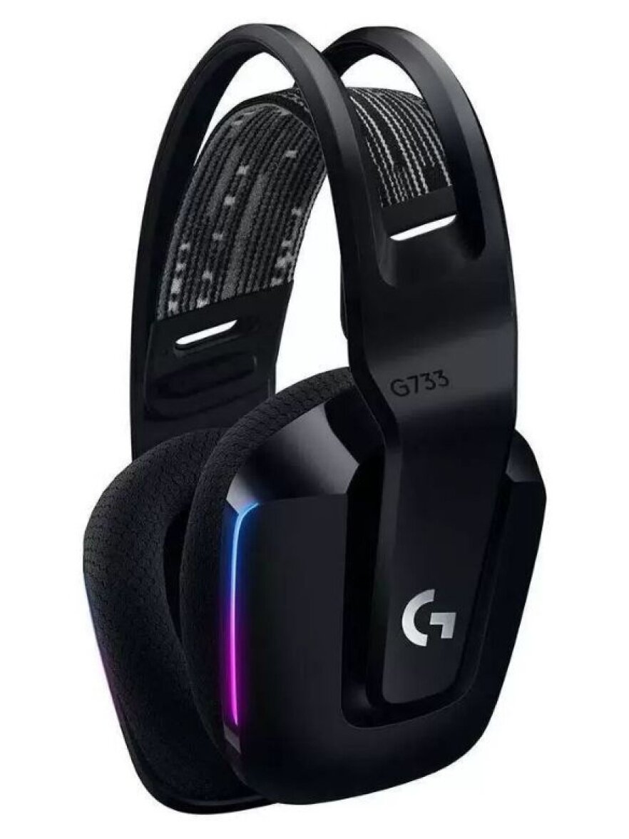 Игровые наушники Logitech G733 Lightspeed, беспроводные (Lightspeed), черный