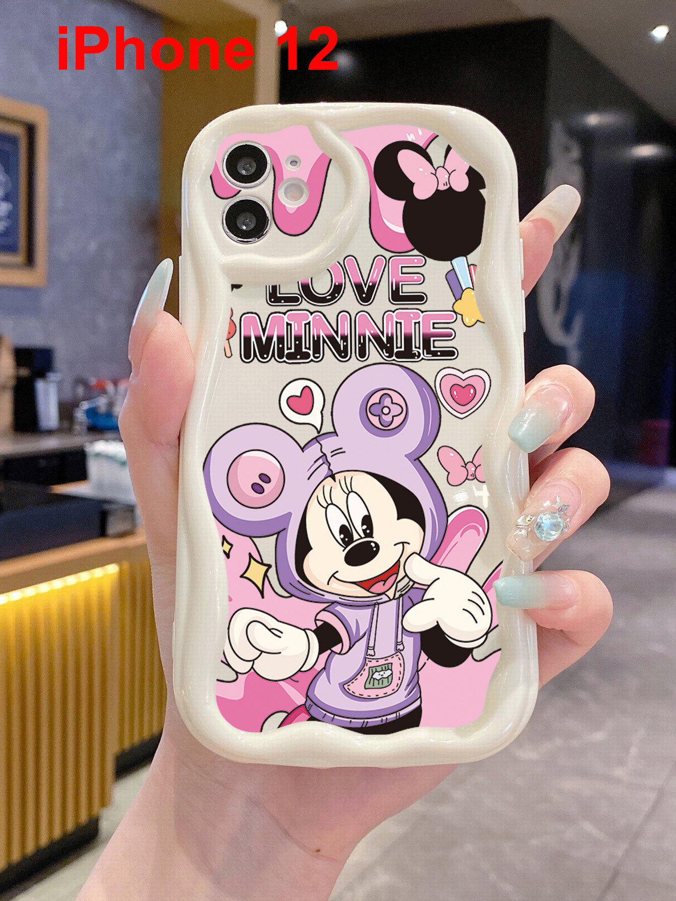 Необычный чехол для iPhone 12 , мягкий, гладкий, с изображением Микки и Минни Маус.