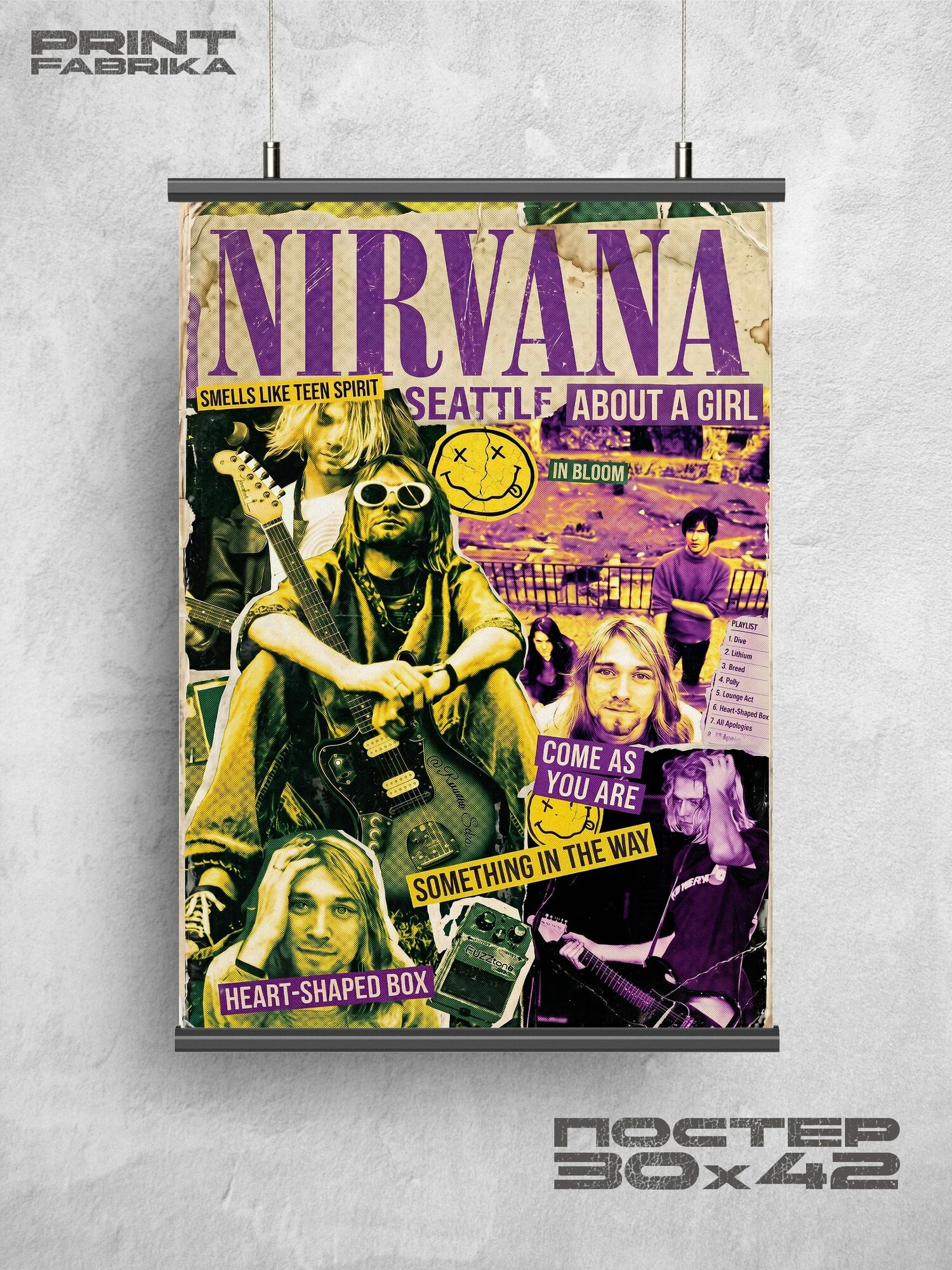 Постер "Nirvana" - 30х42 см - А3