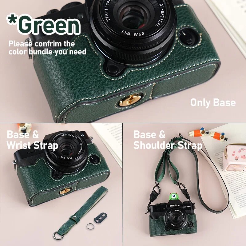 NiYi Focus Получехол для камеры Fuji X-T10 XT20 XT30 X-T30II Зеленый, Base Neck, Magnetic Green