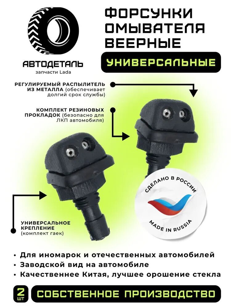Автодеталь Форсунка омывателя, арт. stryin, 2 шт.