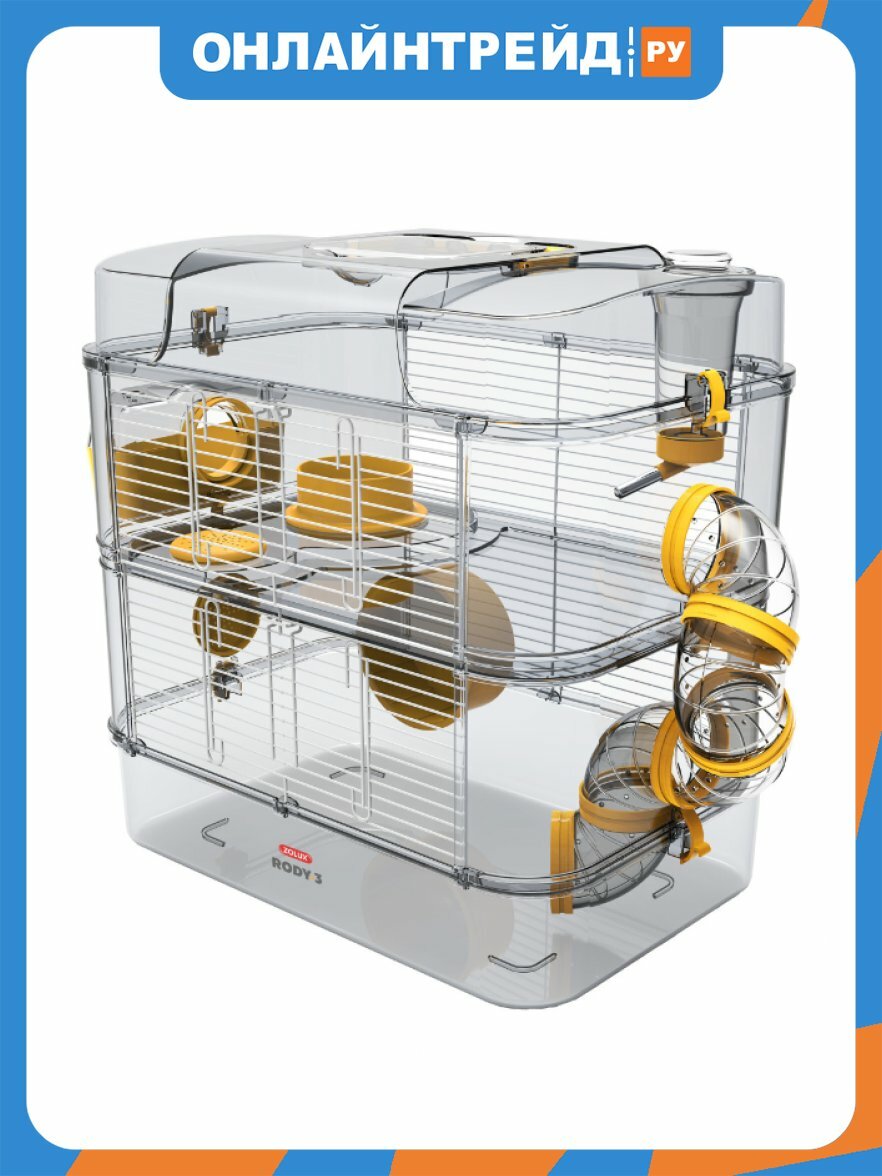 Клетка для грызунов Zolux RODY 3 DUO, 41х27х40,5 см, желтый
