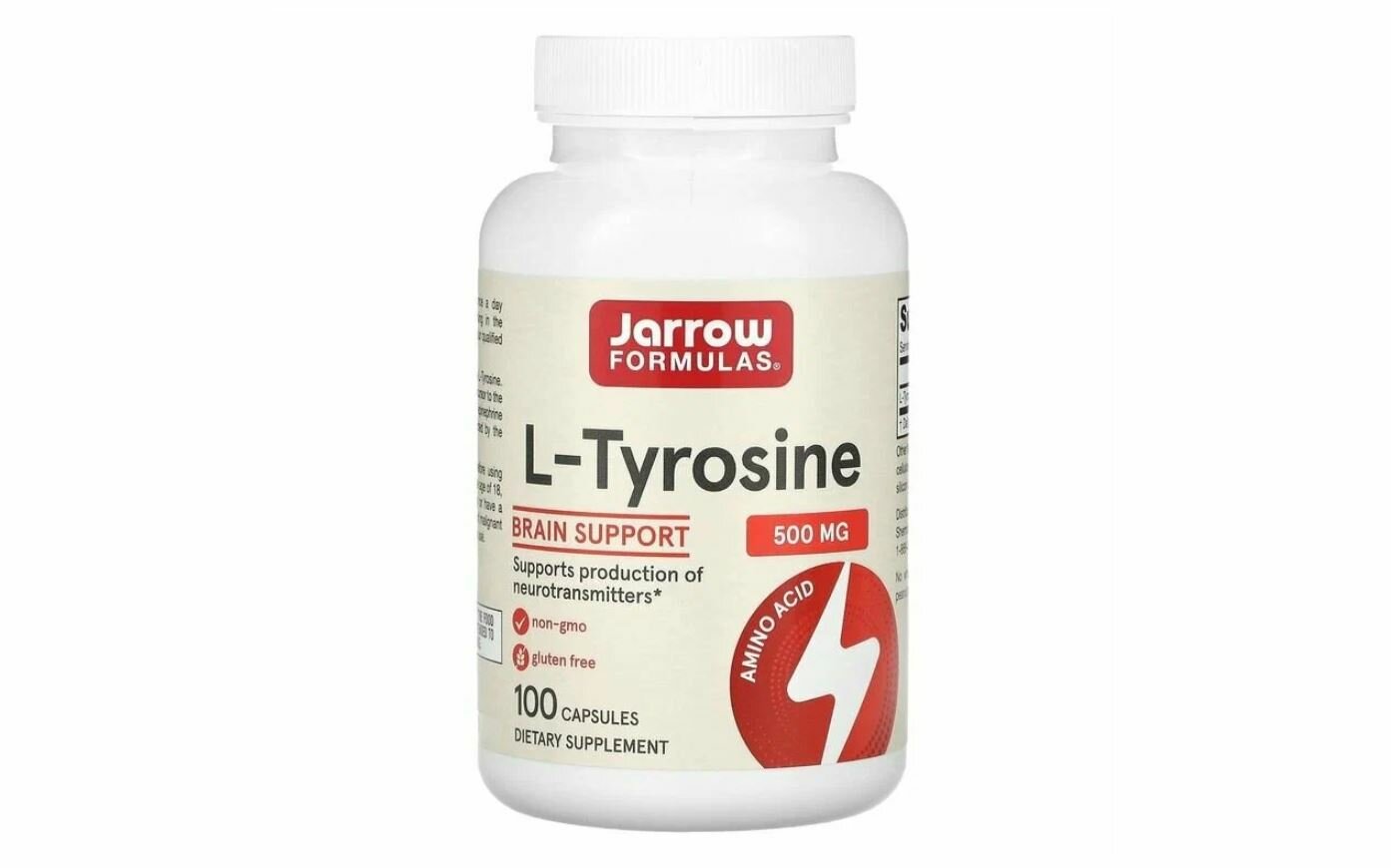 Jarrow Formulas, Аминокислота L-Tyrosine L-Тирозин 500 мг 100 капсул