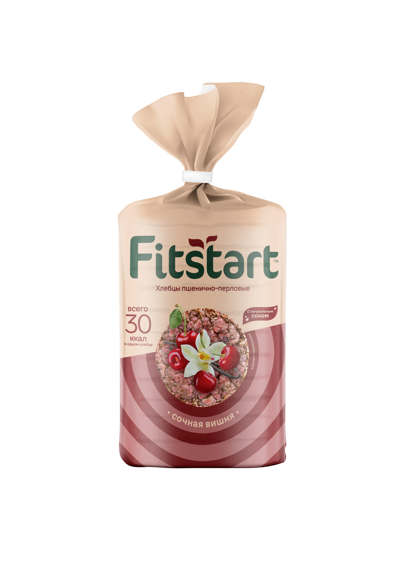 Хлебцы FITSTART пшенично-перловые "Сочная вишня", с соком и ароматом ванили, 100 г