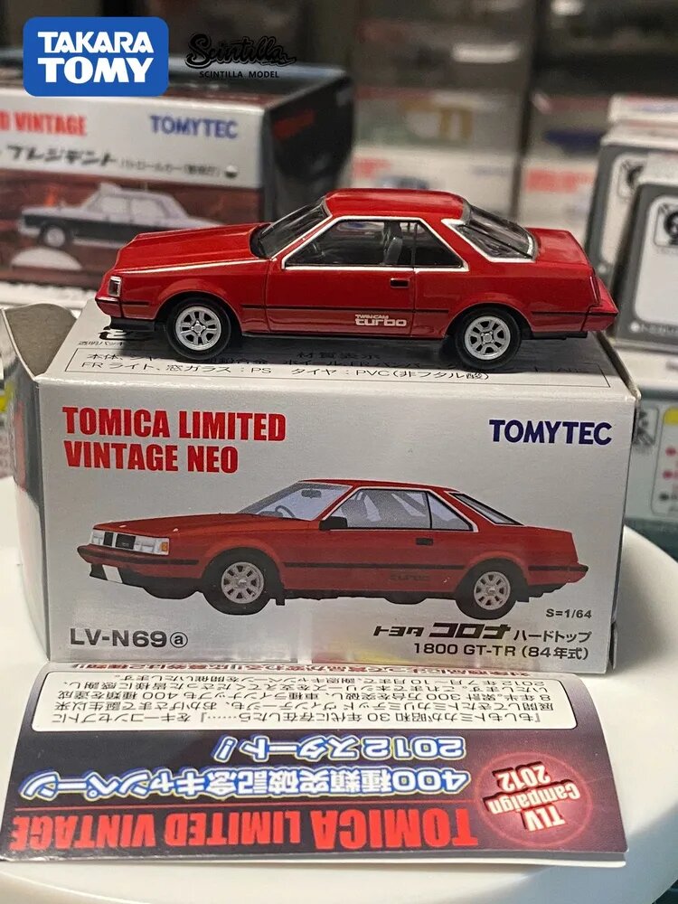 Машинка Tomytec 1/64 Tomica Limited Vintage Tomytec TLV LV-N69a TOYOTA Corona 1600GT RED Alloy Car Model Collection Gift