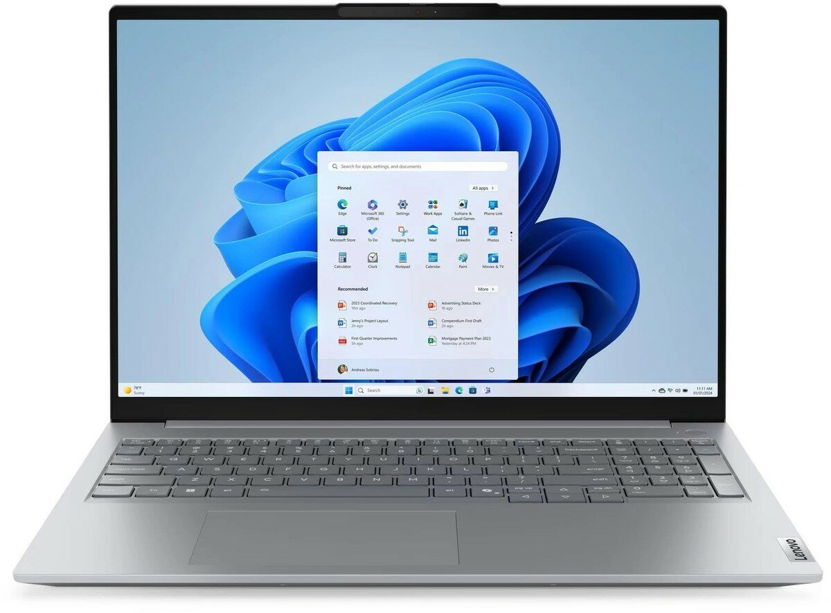 Ноутбук Lenovo Thinkbook 16 G9 IRL, 16", 2025, IPS, Intel Core 5 210H 2.2ГГц, 8-ядерный, 16ГБ DDR5, 512ГБ SSD, Intel Graphics, Windows 11 Pro, серый (21us000qgq)