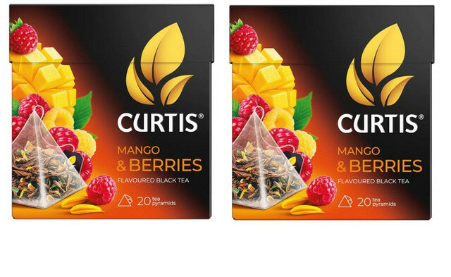 Curtis Чай пирамидки Mango&Berries, 20шт х1.8 г, 2шт