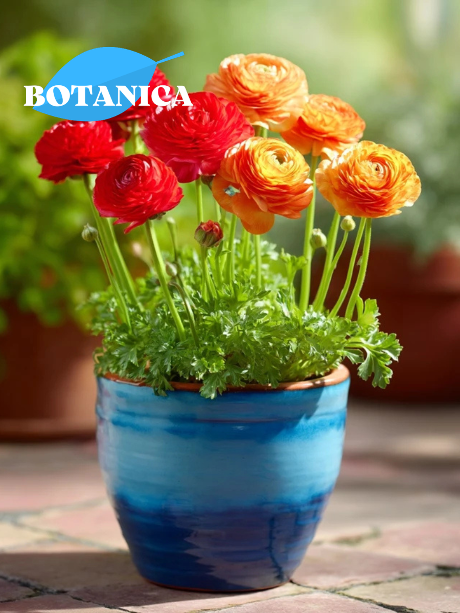 Botanica garden, TWIN Ранункулюс/Лютик Ред 5шт / Оранж 5шт (10 штук)