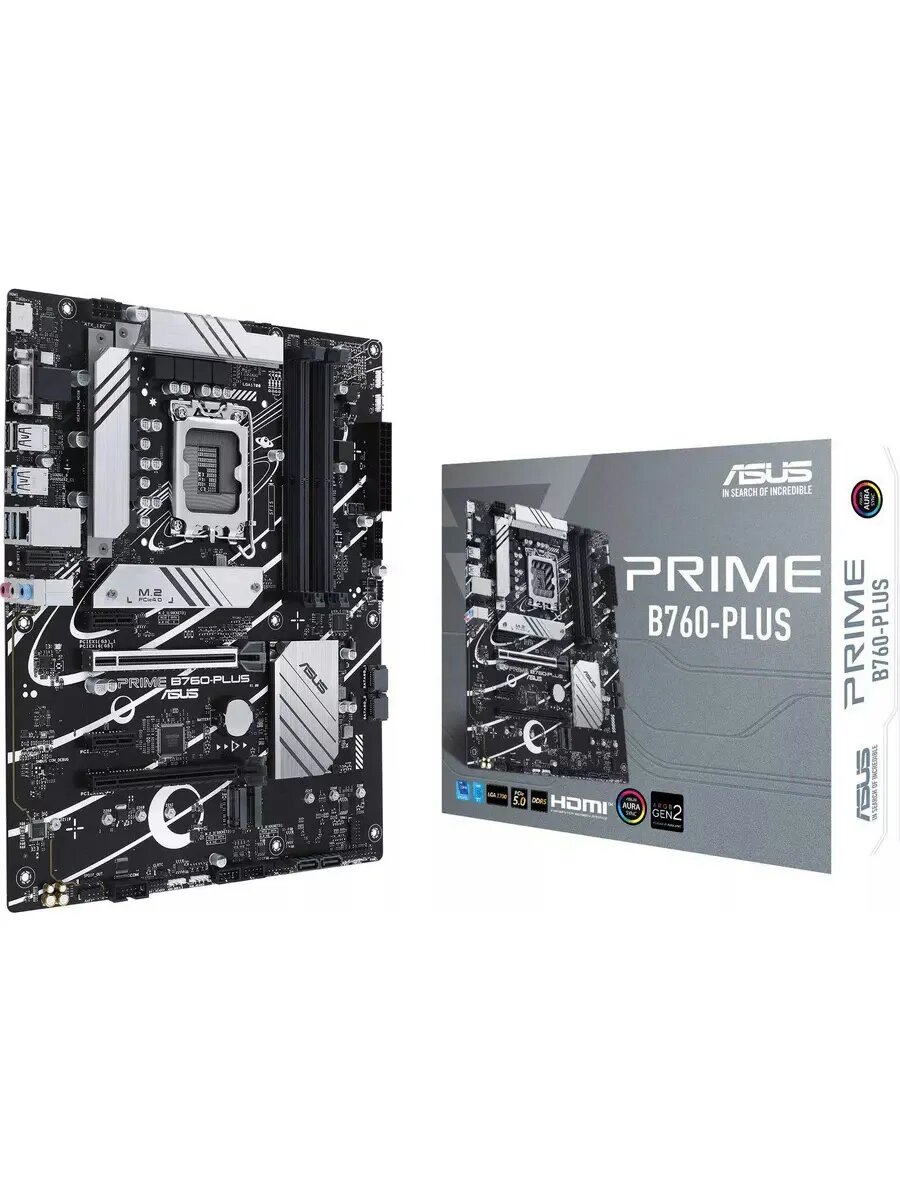 Материнская плата ASUS PRIME B760-PLUS, поддержка процессоров Intel, DDR5, пассивное охлаждение