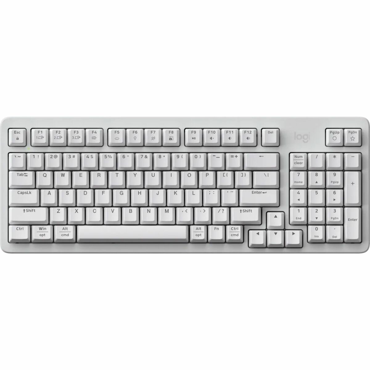 Клавиатура Logitech K868 гибридная, USB Type-A, Bluetooth, радиоканал, белый