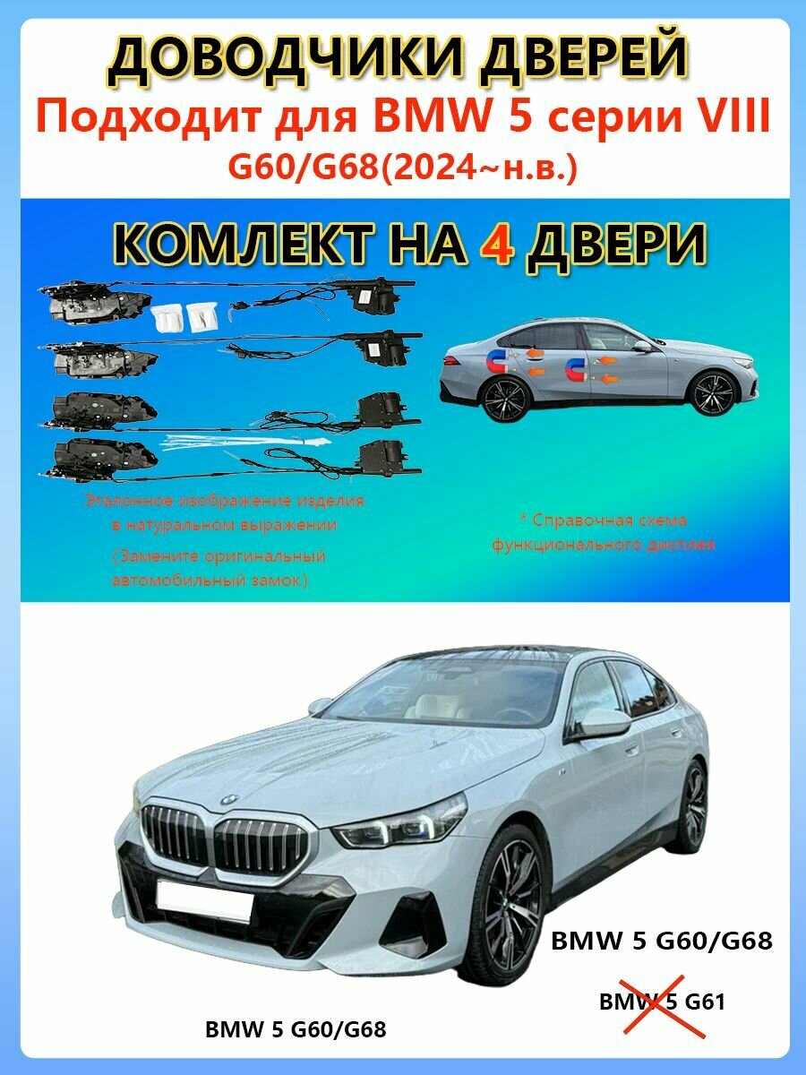 Доводчики дверей BMW 5 серии VIII (G60/G68)2024-н. в, 4 двери(Гарантия 2 года)