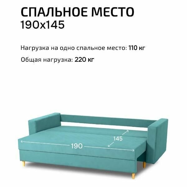 Диван CityHD Венеция бирюзовый