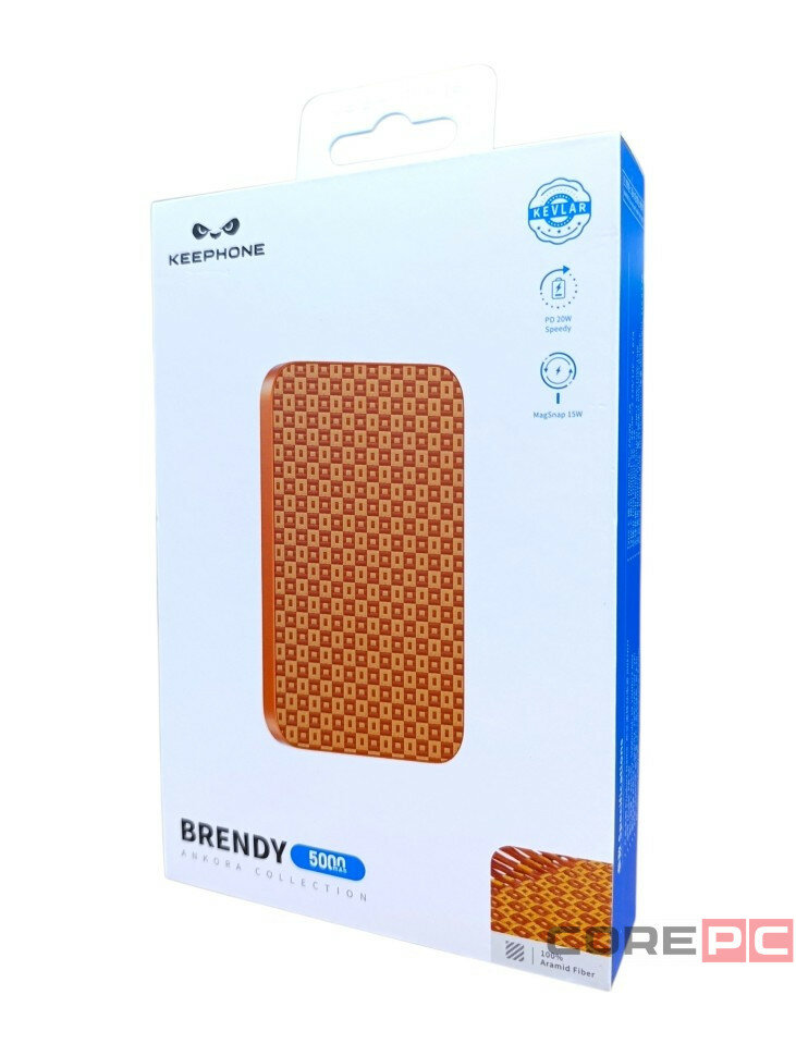 Powerbank магнитный с MagSafe Keephone Brendy 5000mAh оранжевый с узором