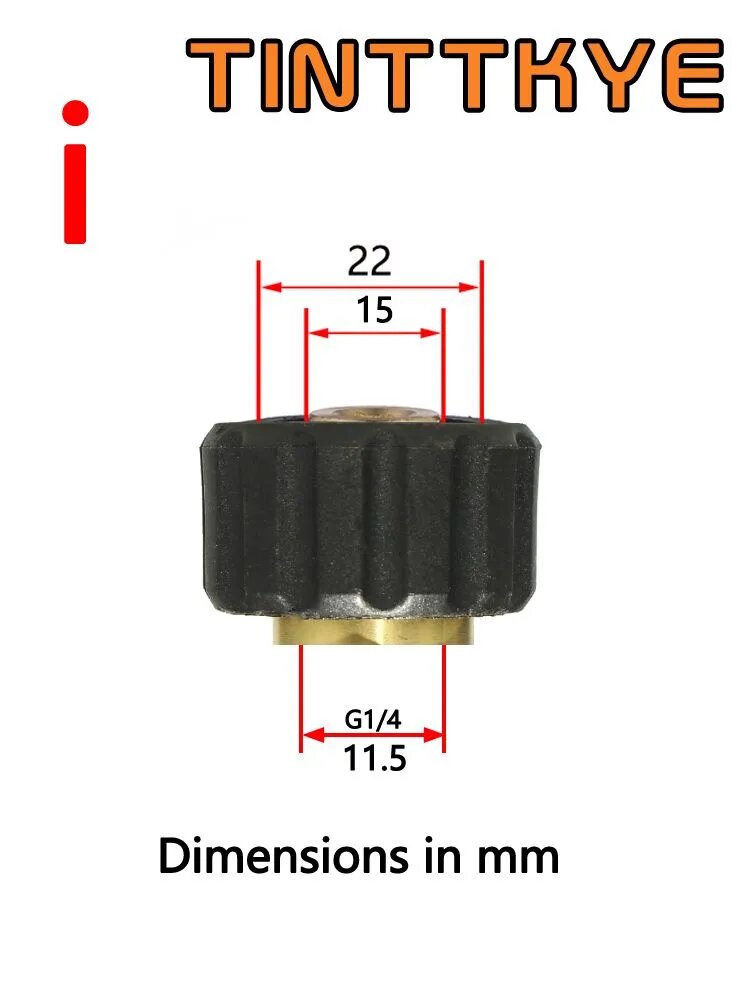 Адаптер для моек высокого давления M22X1.5/15mm Внутренняя гайка 1/4