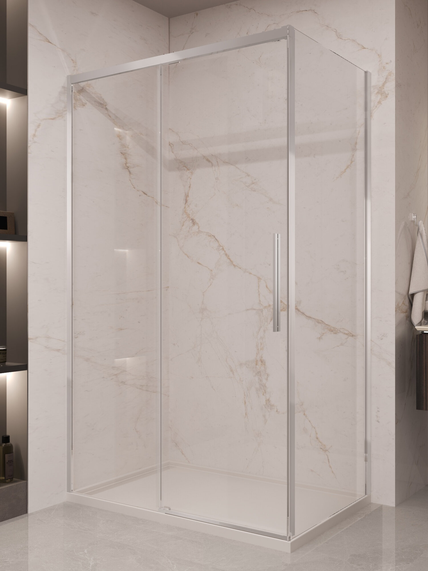 Душевой уголок Vincea Stella VSR-1ST1016CL 160x100 см, профиль хром, стекло прозрачное