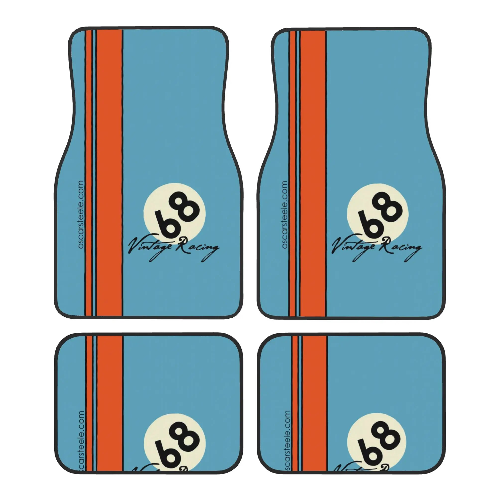 Коврики в салон авто, голубые, 68 Racing Car, 4 шт.