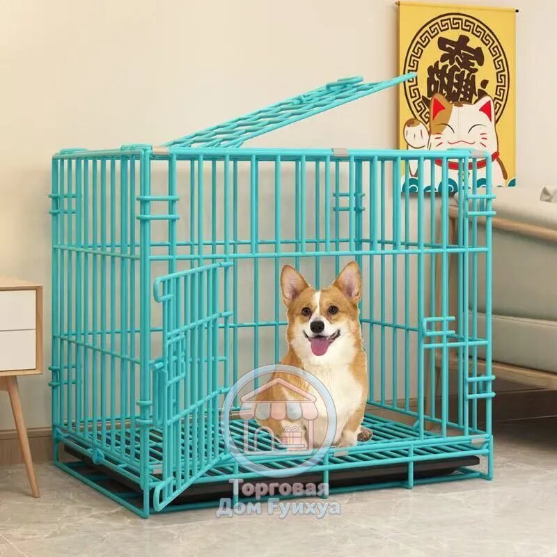 Клетка для собак 2 двери, 70x50x60 см вольер для собак