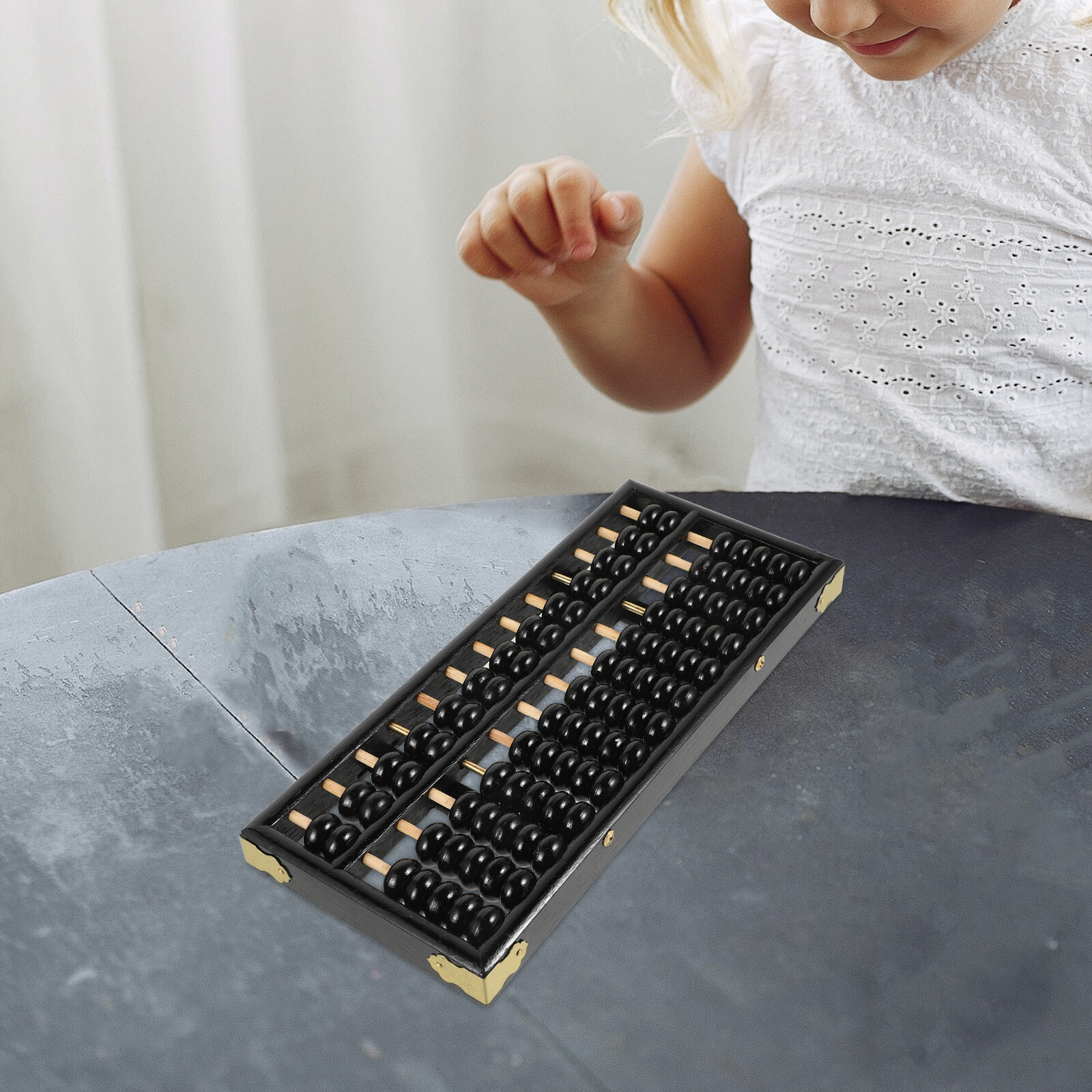 Abacus Для Учебы Из Дерева Чёрного Цвета С 13 Рядами Идеален Для Развития Логики 28X11 8Cm
