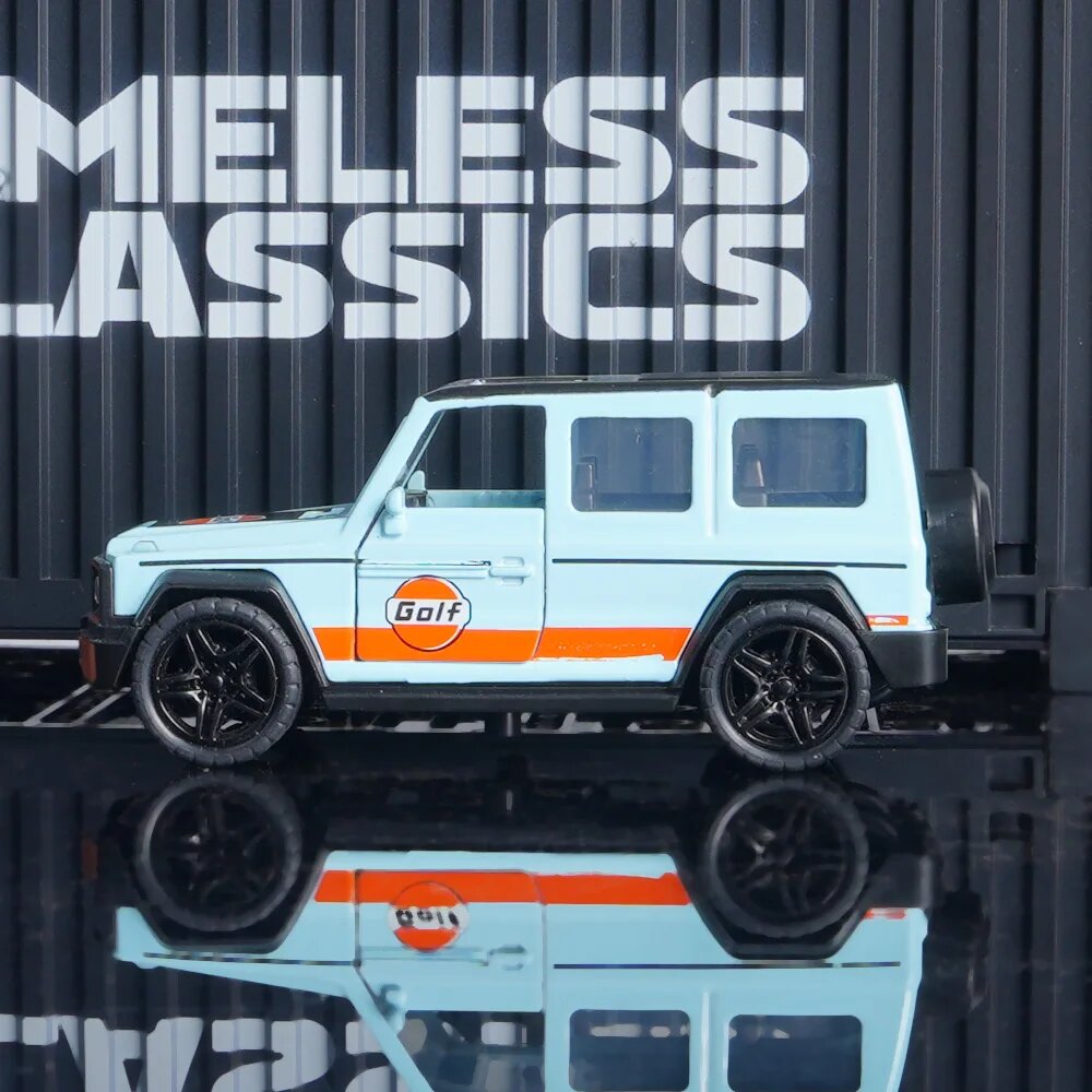 Коллекционная модель автомобиля Brabus G-Class, металлическая, светло-синяя, с ливреей Gulf