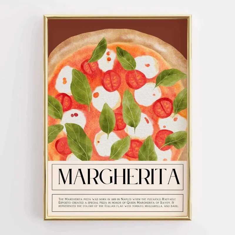 Абстрактная печать на холсте с изображением еды и цитатами TL3424, 30x40cm no frame
