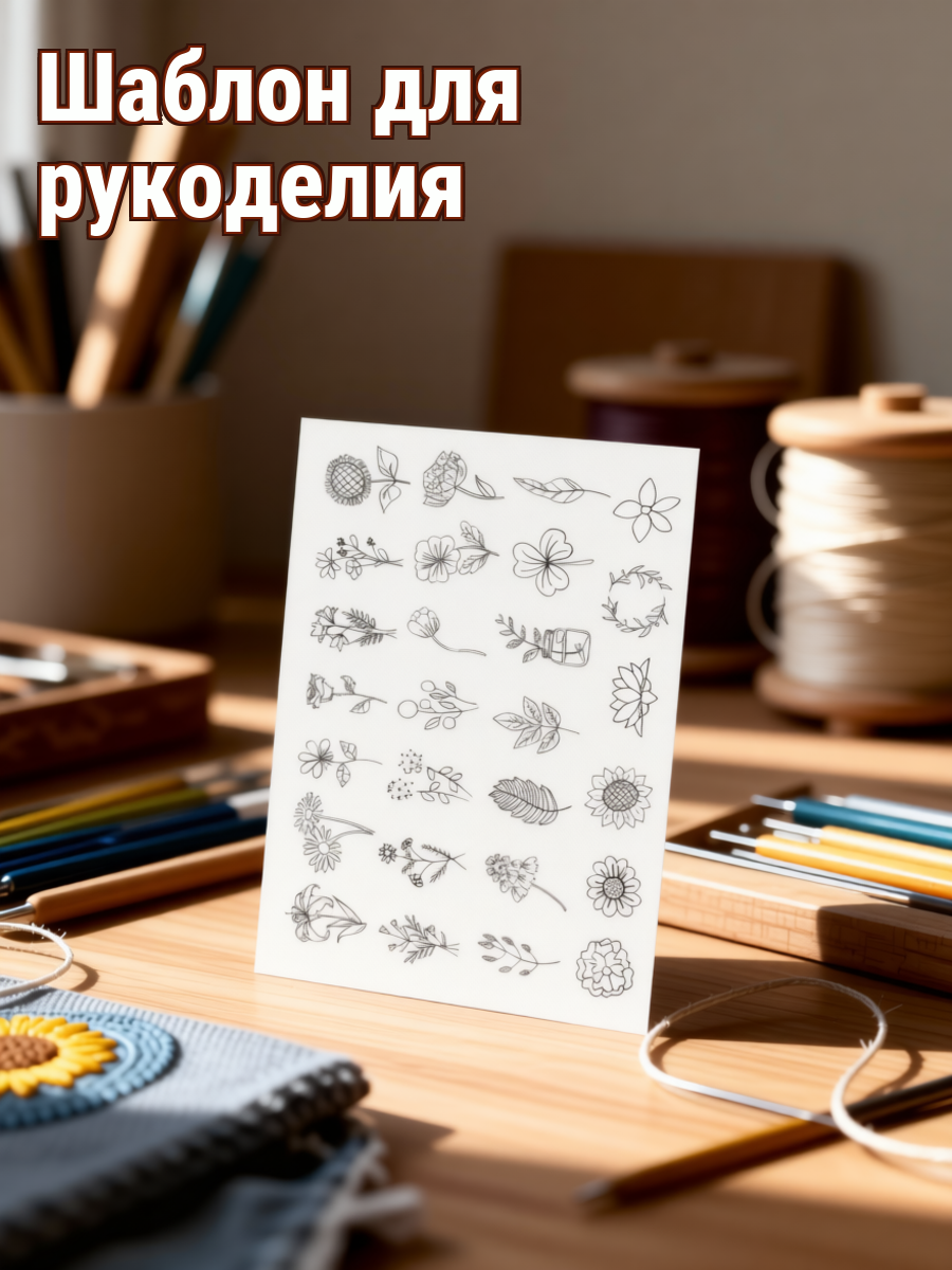 2 Листа Вышивальные Шаблоны Водорастворимые Шаблоны Для Ручной Вышивки 21.00X15.00X0.10Cm