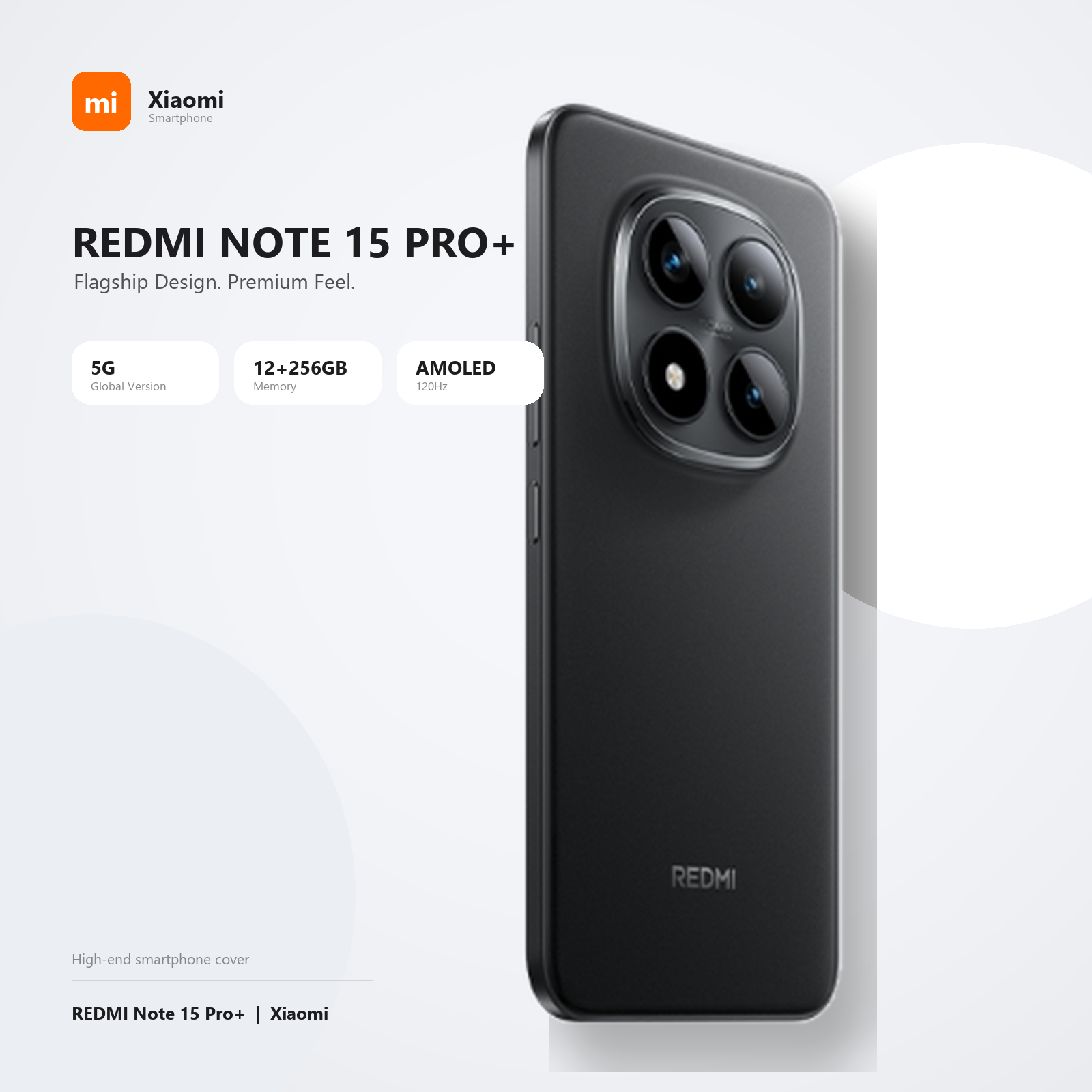 Смартфон REDMI Note 15 Pro+ 5G 12/256 ГБ, 6.83" AMOLED 120 Гц, 6500 мА·ч, Black