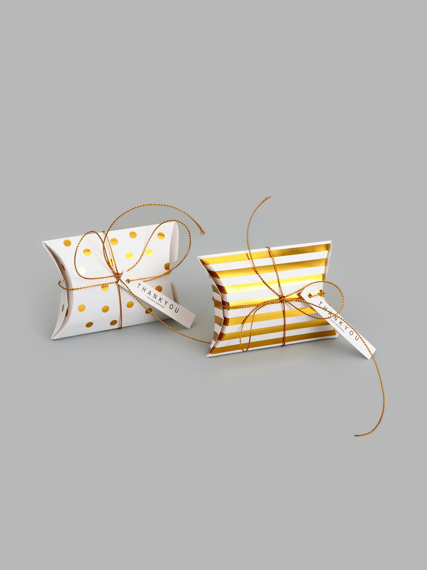 Коробки - подушки подарочные, 6 штук, 9x6.5x2.5 см, тематика: горошек (кружочки)