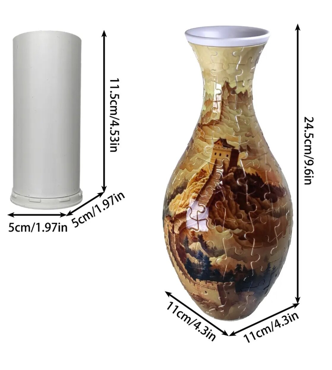 Ваза декоративная 3D-пазл своими руками, интерьерный декор для гостиной