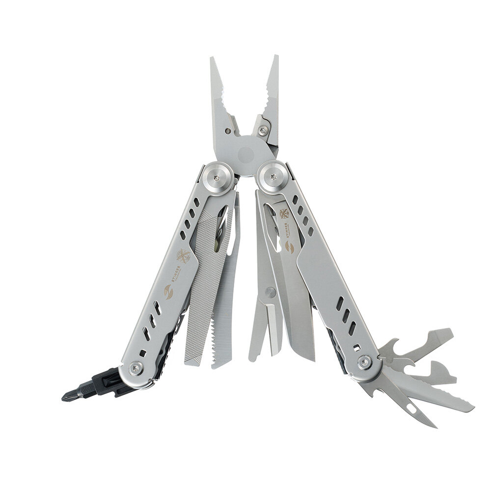 Мультитул Stinger, 110 х 27 мм, 23 функции, сталь, серебристый, нейлоновый чехол