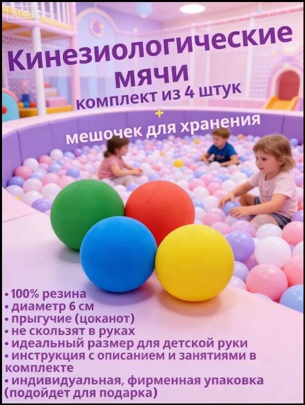 Набор кинезиологических мячей из 4 штук