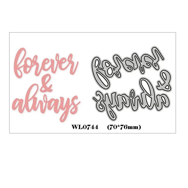Штамп для скрапбукинга "Forever & Always", 70x76 мм, белый
