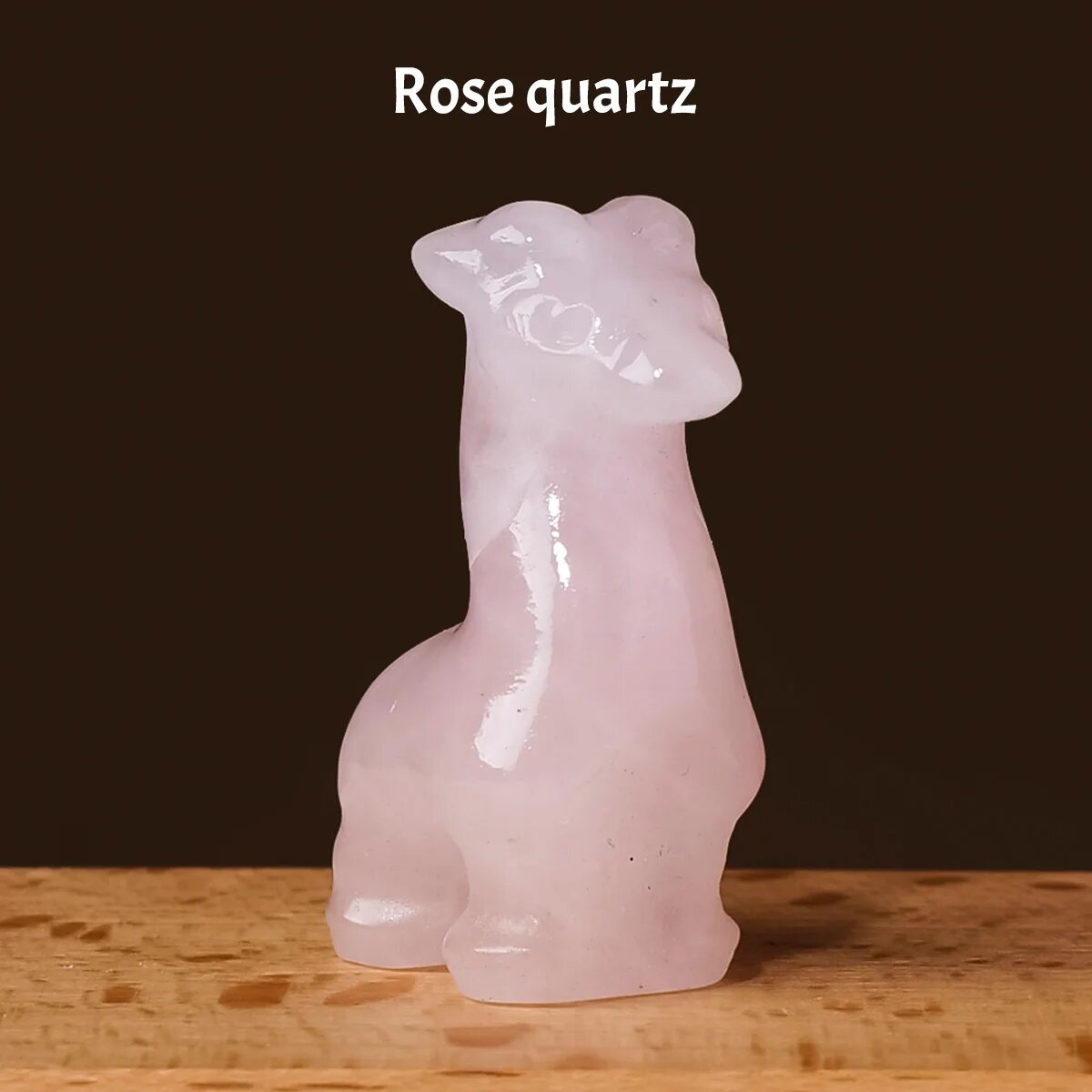 Хрустальная фигурка жирафа Розовый, Rose quartz