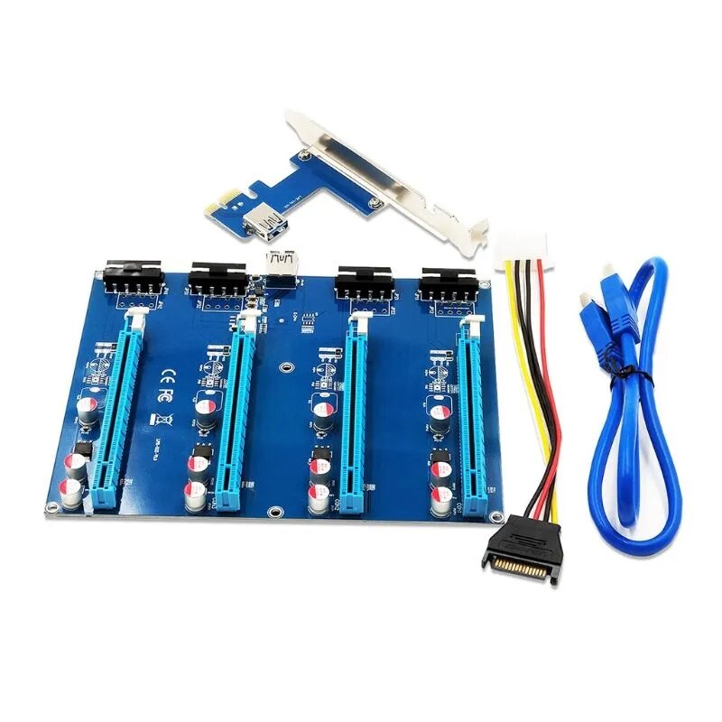 **(1 набор.) Переходная плата PCIe 4 PCIe x16 (разветвитель)**