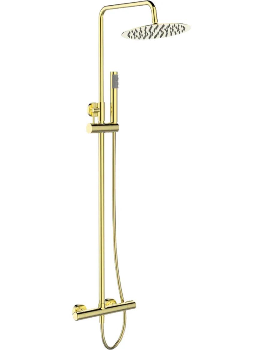 Душевая стойка BelBagno Uno DOCM ORO, UNO-DOCM-ORO, Латунь, глянцевая, золото, рычажное, 150×30×149.5 см