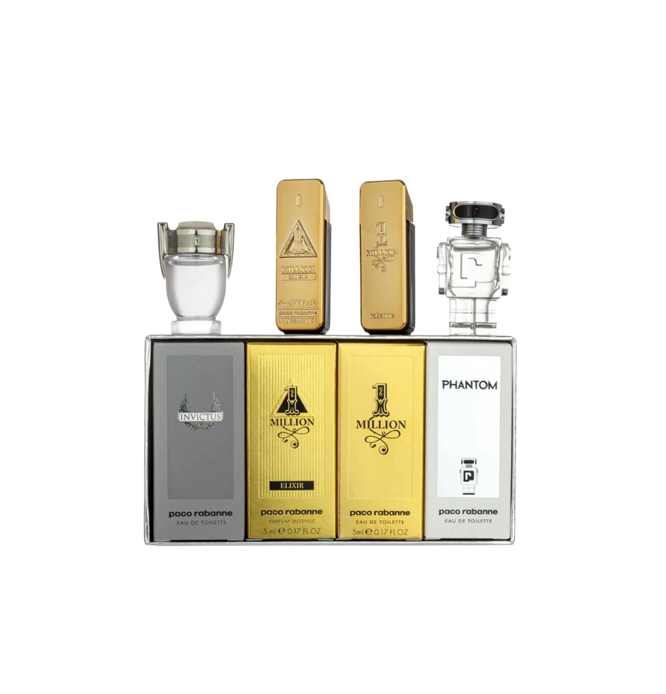 Paco Rabanne set 4x5 мл духи и туалетная вода мужские 1 Million Elixir, 1Million, Invictus, Phantom