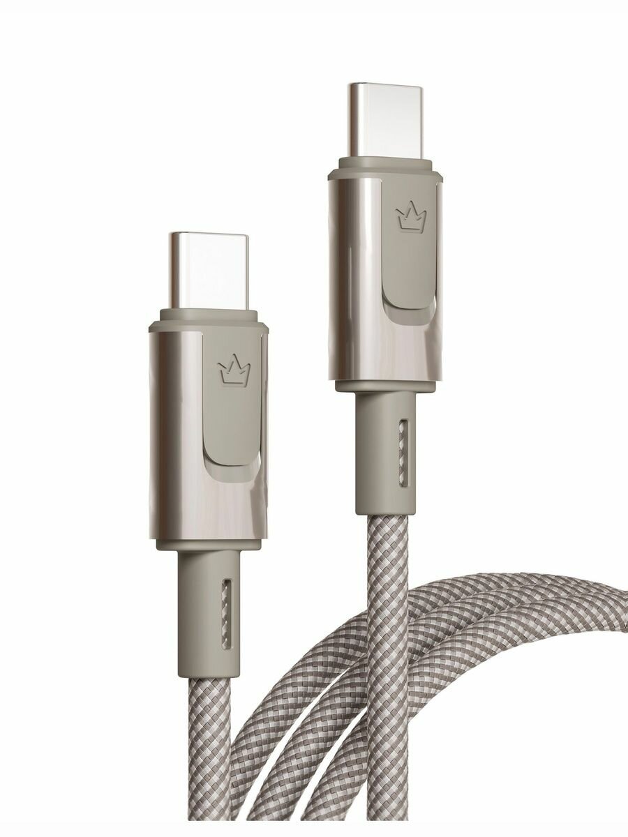 Дата-кабель VLP Force Line 100W USB-C + USB-C, 1.2m, натуральный титан