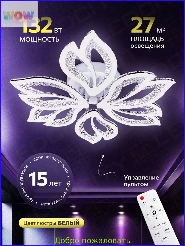 Настенно-потолочный светильник, LED, 132 Вт, стандартная модель серии