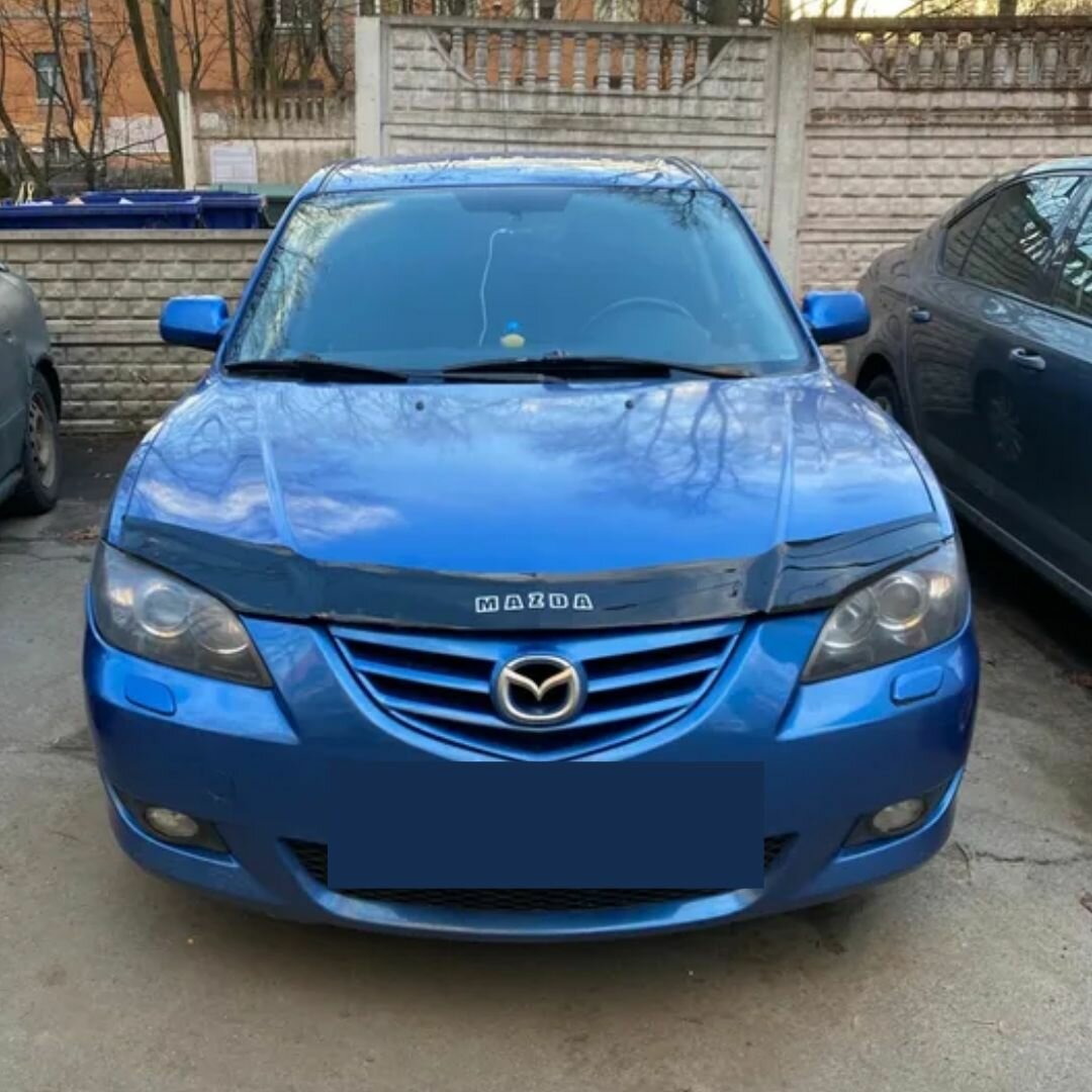 Дефлектор капота (мухобойка) для MAZDA 3 (2003-2008) седан